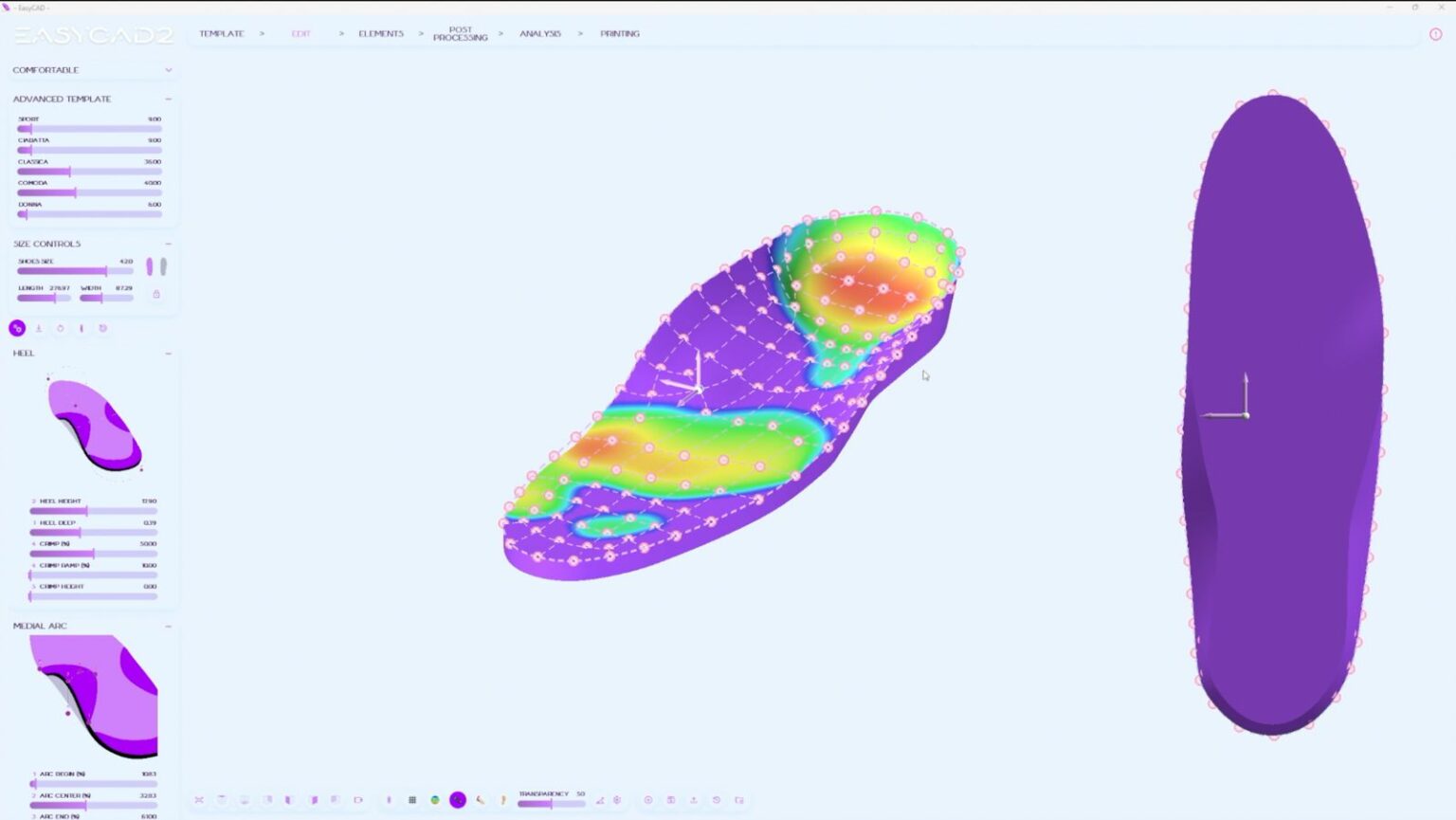 Insole modeling software - easyCAD insole - Sensor Medica